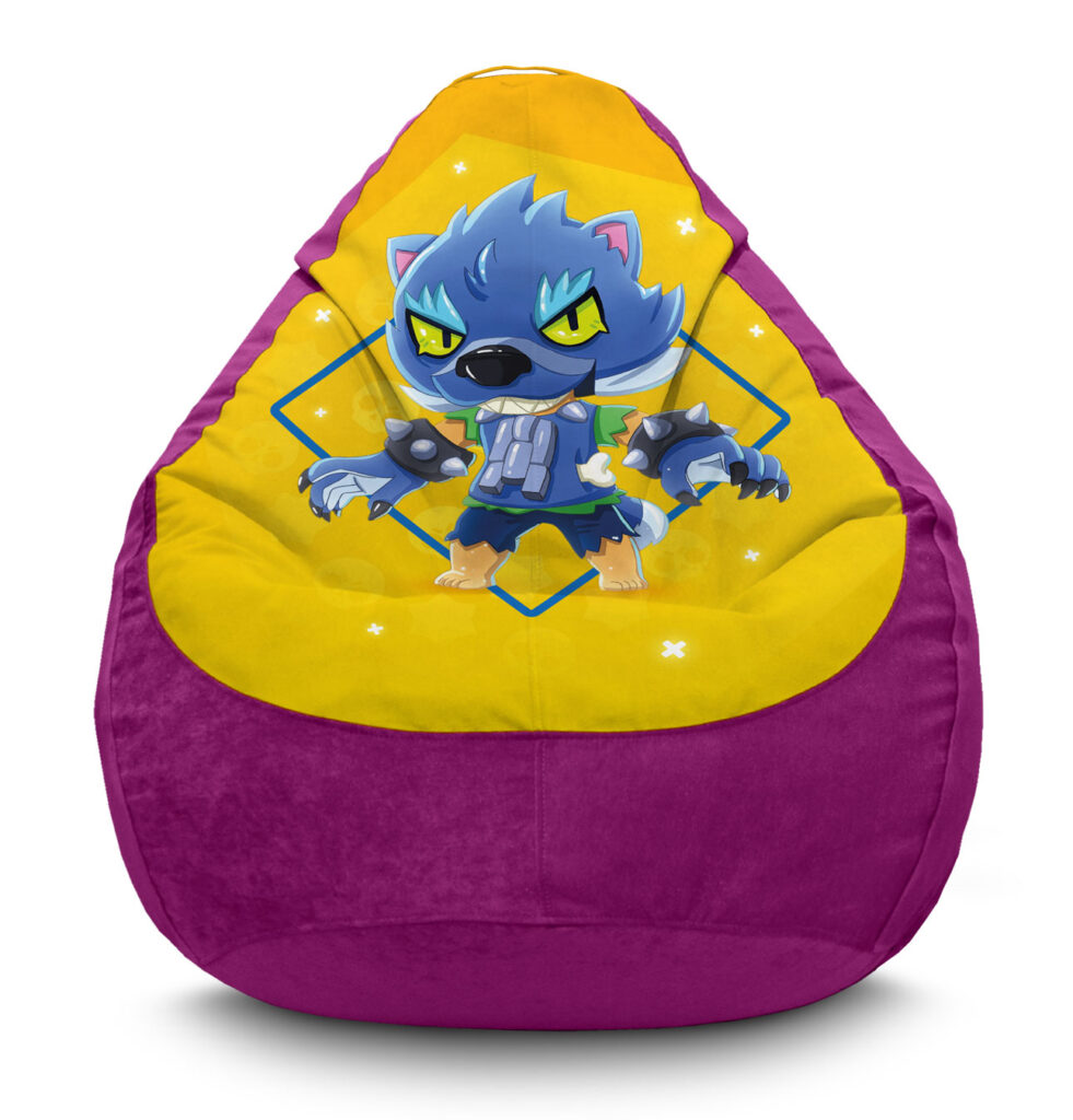 Крісло мішок "Brawl Stars. Leon wolf. Yellow. Flock" купити в Києві та ...